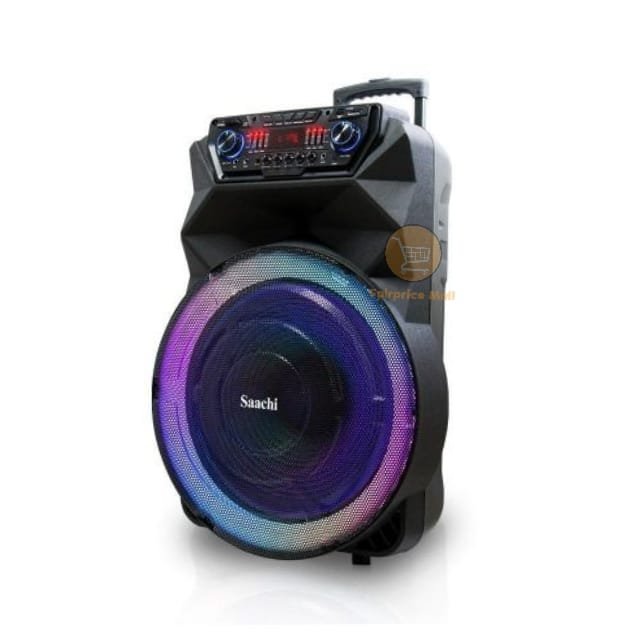 Saachi 18" Outdoor Trolly Bluetooth Speaker With 2 Wireless Mic ...