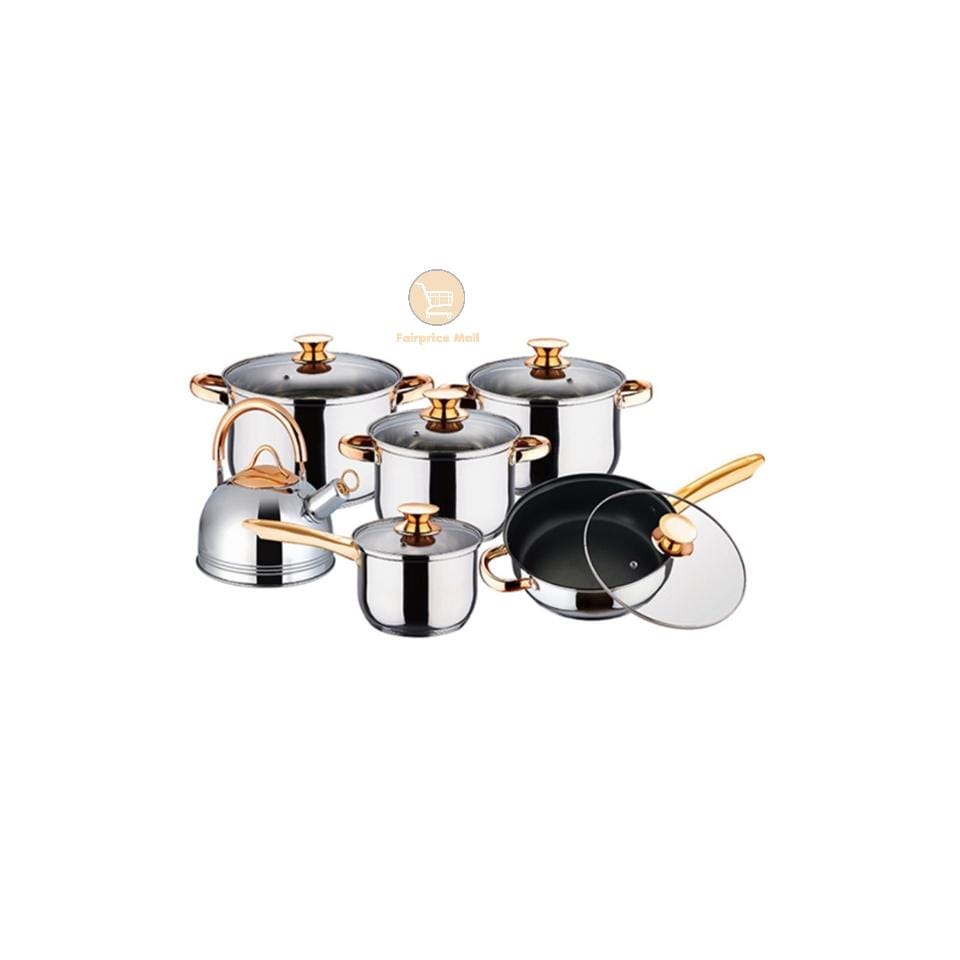 Kaisa Villa Stainless Steel Induction bottom 12pcs Cookware Set/Pots ...