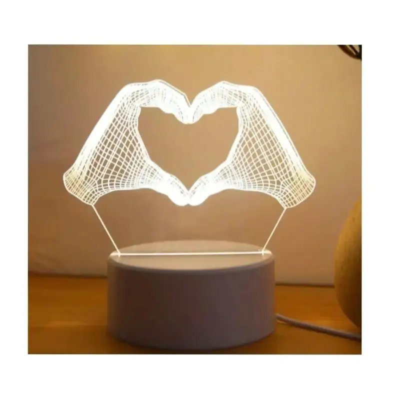 3D Decorative Light, Heart Hand Shape 3D Lamp - Fairprice Mall
