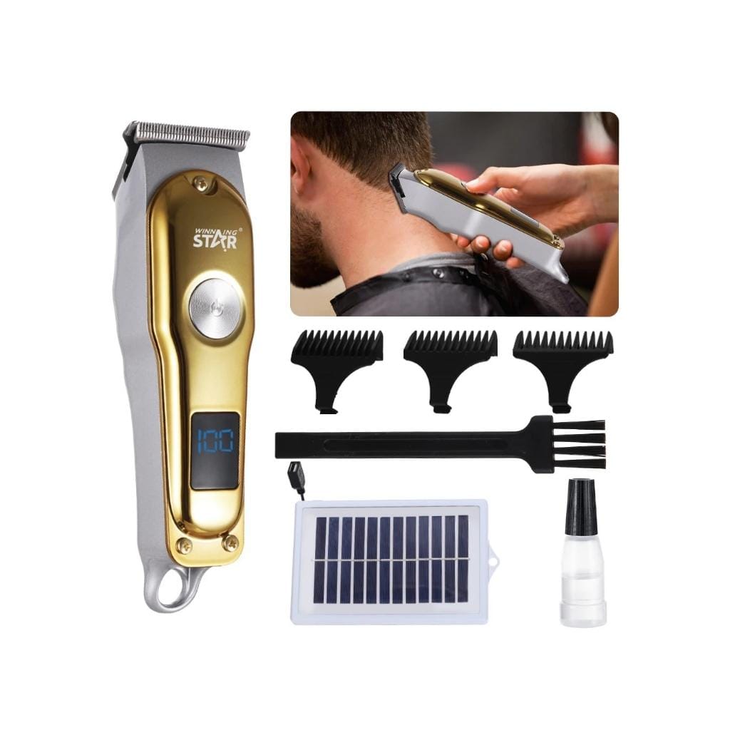 Winning Star ST-5610 Solar Rechargeable Hair Clipper – AC/DC Dual Power ...