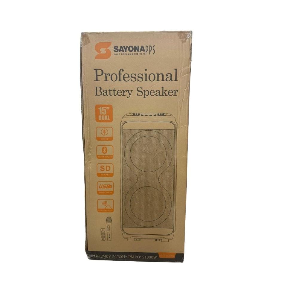 Sayona Rechargeable 15 Inch Dual Speaker System 21300w - Fairprice Mall