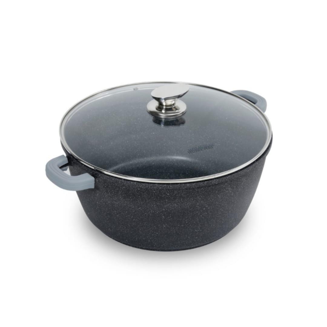 Homeway 40cm Marble Casserole Cooking Pot – Die Cast Aluminium HW3473 ...