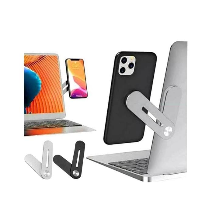 Magnetic Laptop Side Phone Mount – Foldable & Adjustable Monitor ...