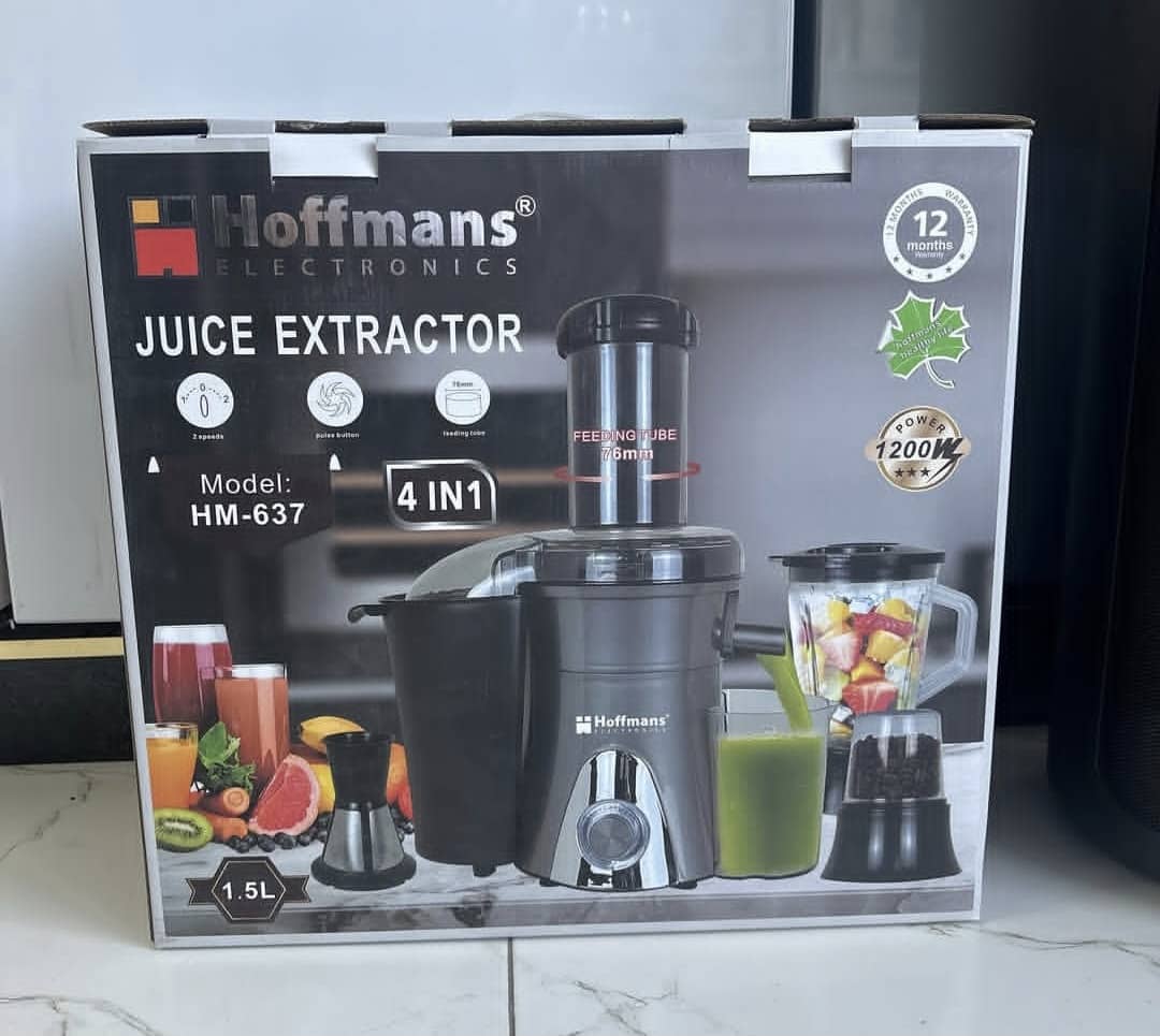 Hoffmans HM-637 4-in-1 Juice Extractor – 1200W Juicer, Blender, Grinder ...