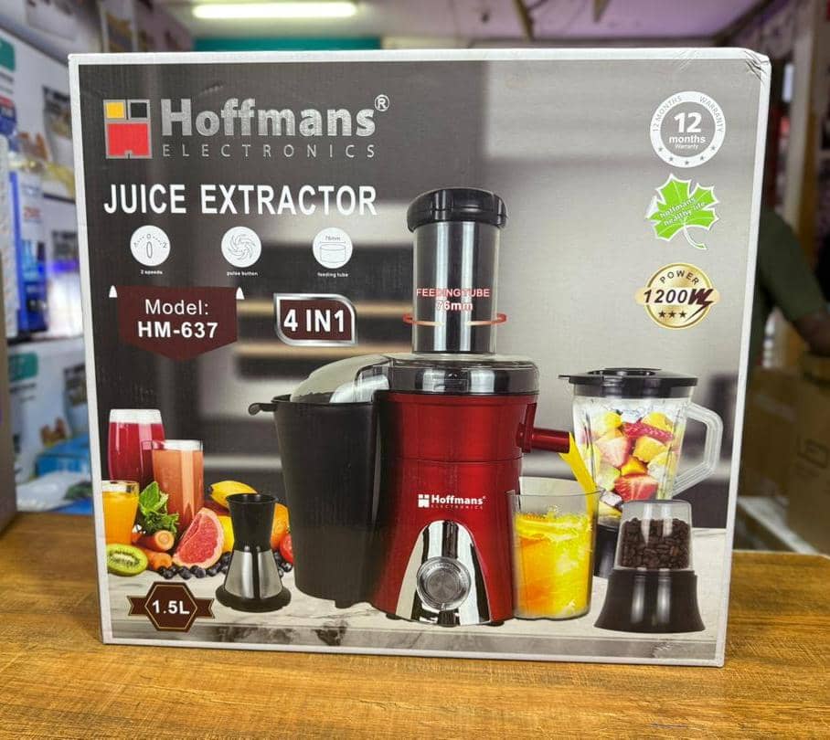 Hoffmans HM-637 4-in-1 Juice Extractor – 1200W Juicer, Blender, Grinder ...
