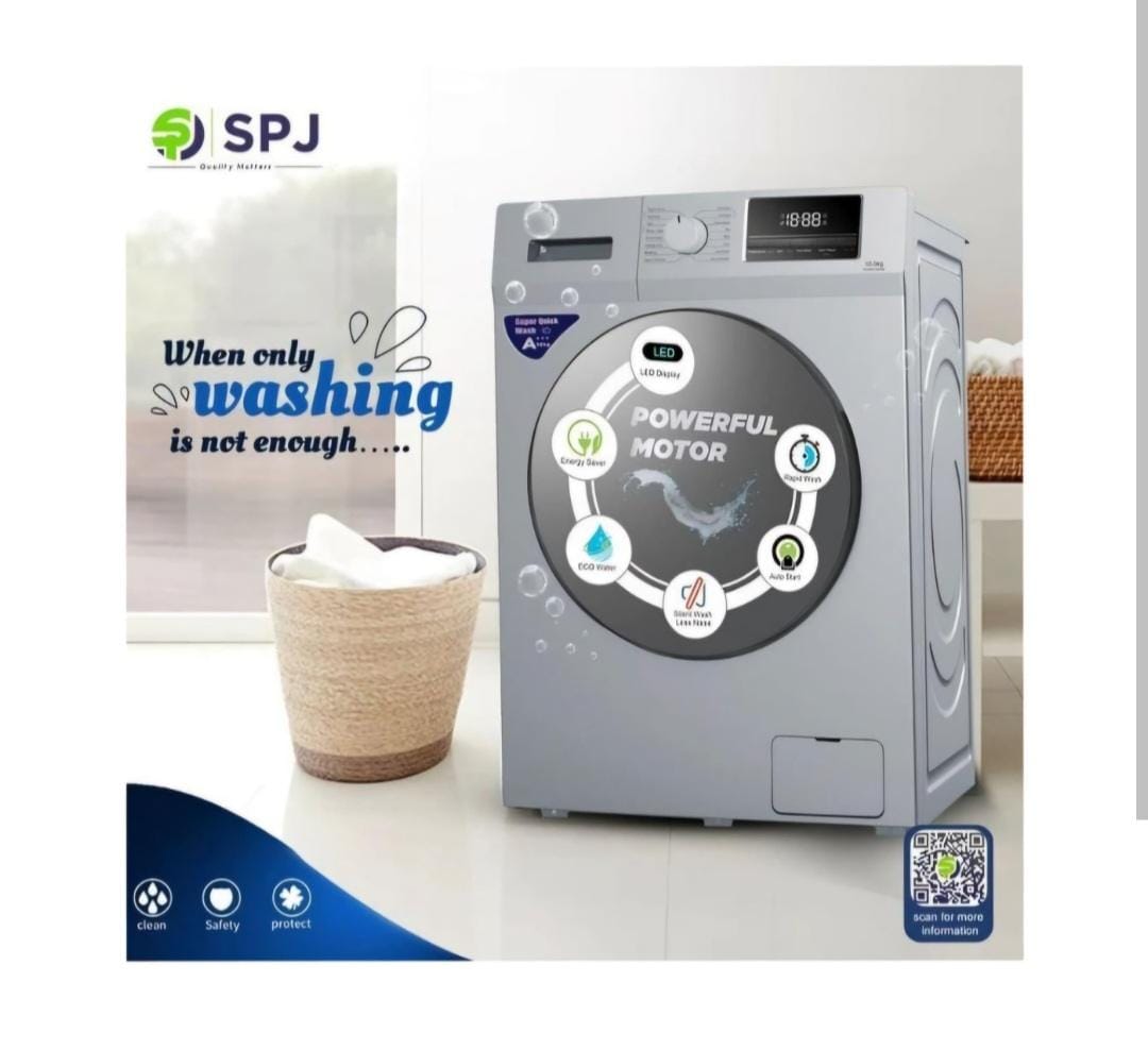 SPJ 8kg Front Load Fully Automatic Washing Machine – 1200 RPM, Eco ...
