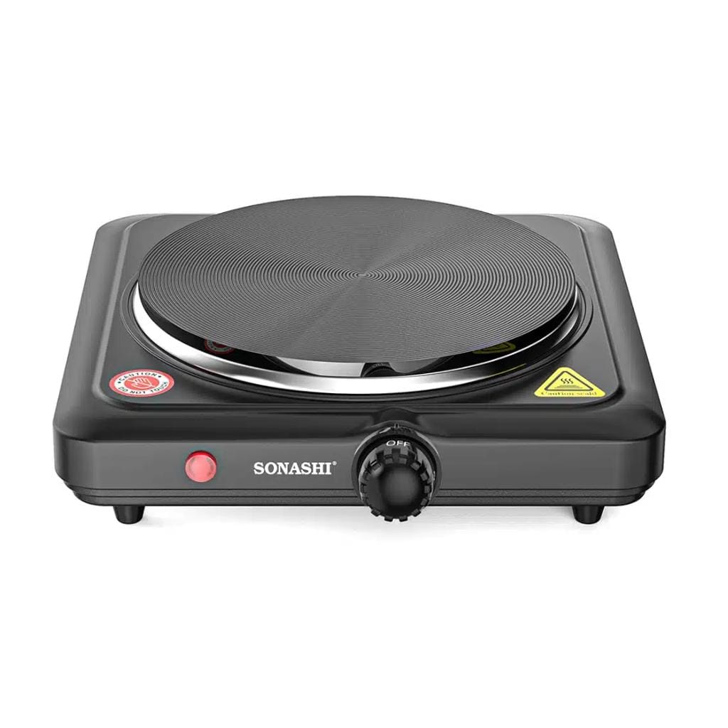 Sonashi Single Electric Hot Plate – SHP-612N, 1500W, Black - Fairprice Mall