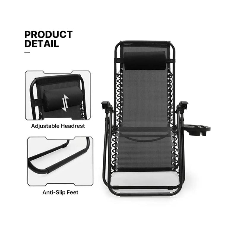 Zero Gravity Chair – Folding Outdoor Recliner Lounge Chair with Tray ...
