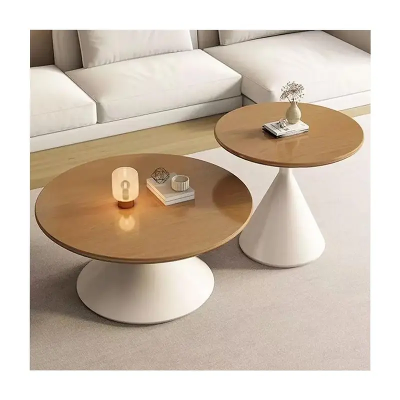 2-Piece Solid Wood Nesting Coffee Table Set – Round - Fairprice Mall