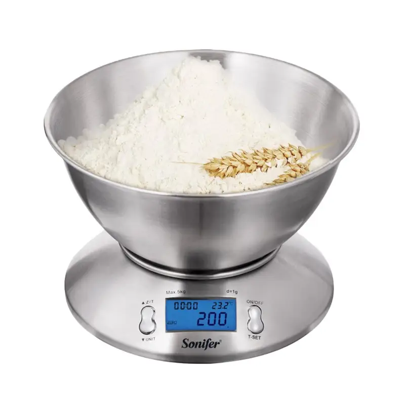 Sonifer SF-1926 Digital Kitchen Scale with Stainless Steel Bowl – 5kg ...