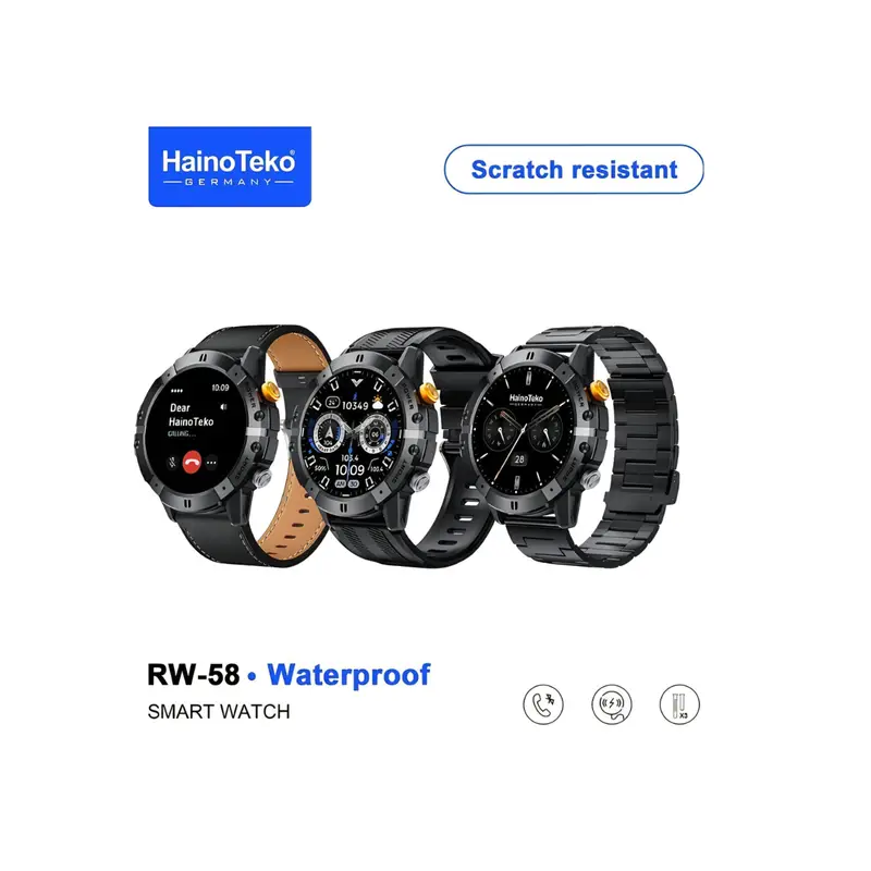 HainoTeko RW-58 Executive Round Smart Watch – Scratch-Resistant Display ...